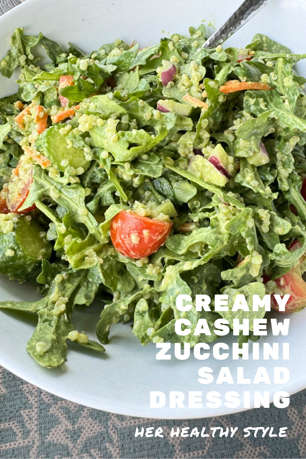 Sweet Cashew Zucchini Salad Dressing | her healthy style